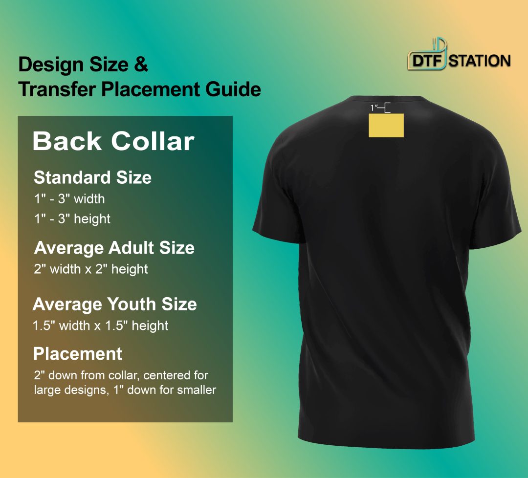 T-shirt Design Size Chart Transfer Placement Guide - DTF Station