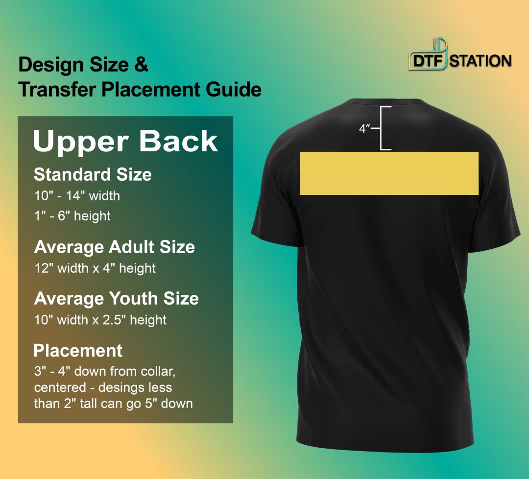 T-shirt Design Size Chart Transfer Placement Guide - DTF Station