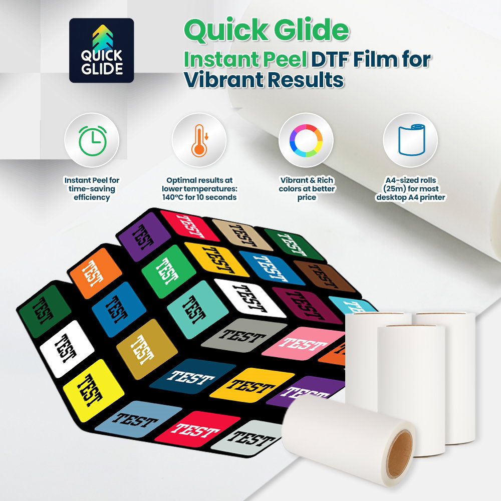 Quick Glide™ Instant Peel DTF Film Roll- Double Side Coated - DTF Station
