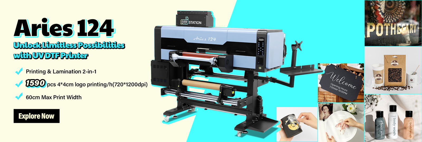 Introducing Aries 124 Commercial UV DTF Printer - DTF Station