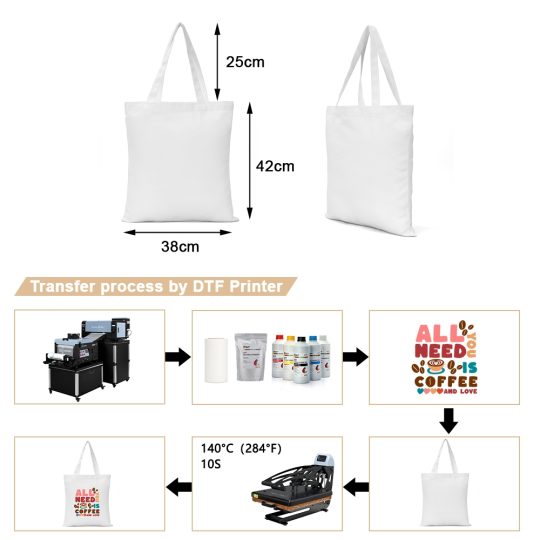 Premium Polycotton DTF Tote Bag Blanks - 38x42cm | DTF Station